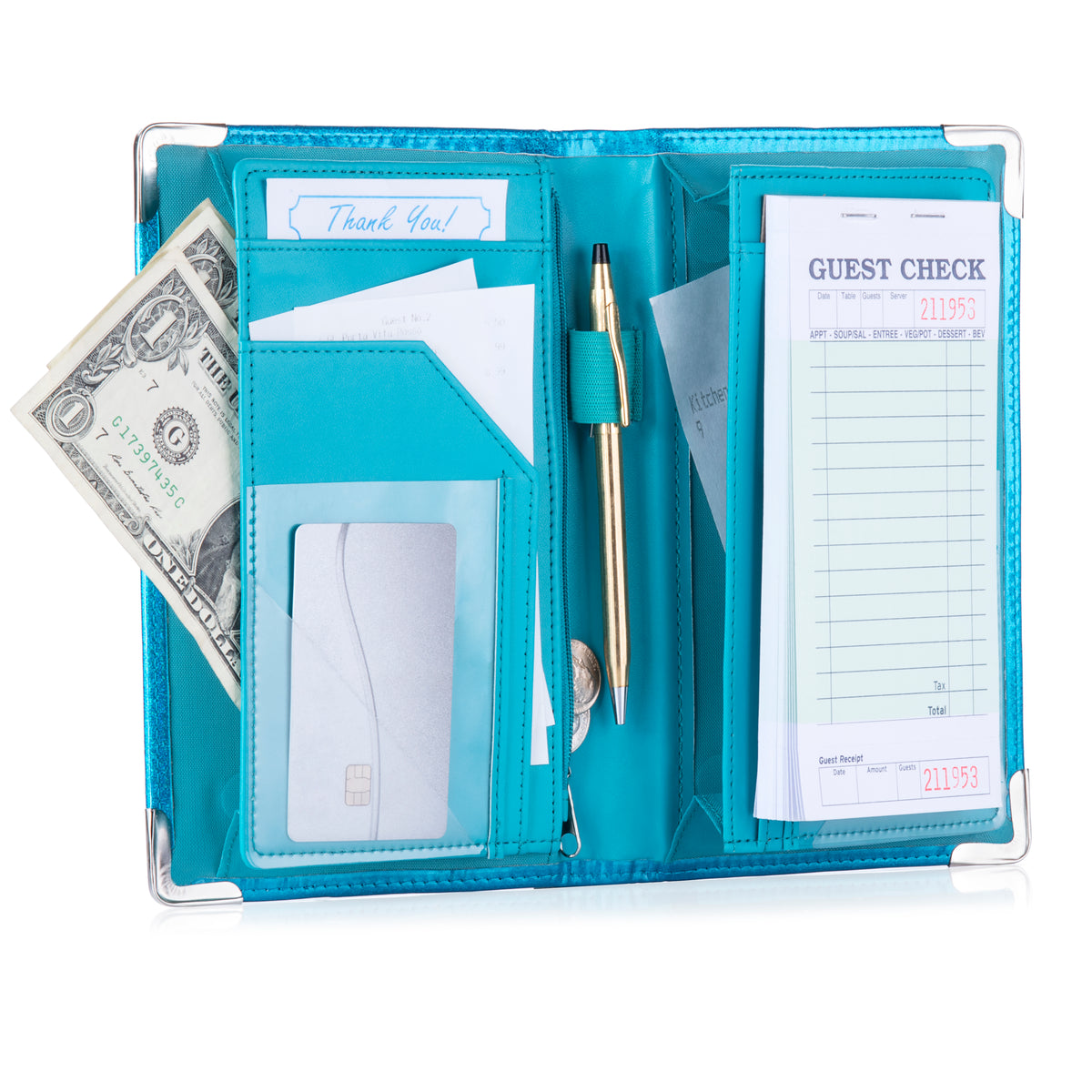 Sonic Server 11-Pocket Holographic 5x8 Server Book Organizer with Doub