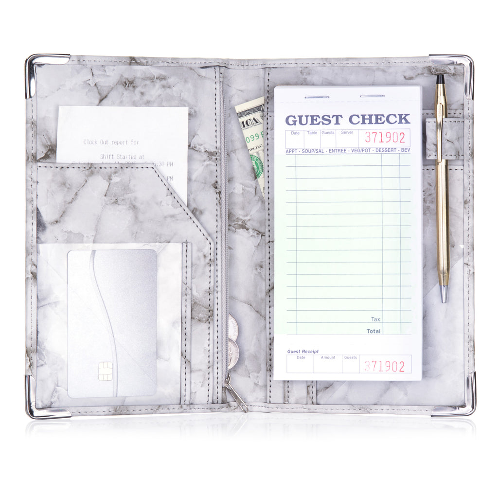Sonic Server Marble Style Deluxe Server Book for Restaurant Waiter Wai